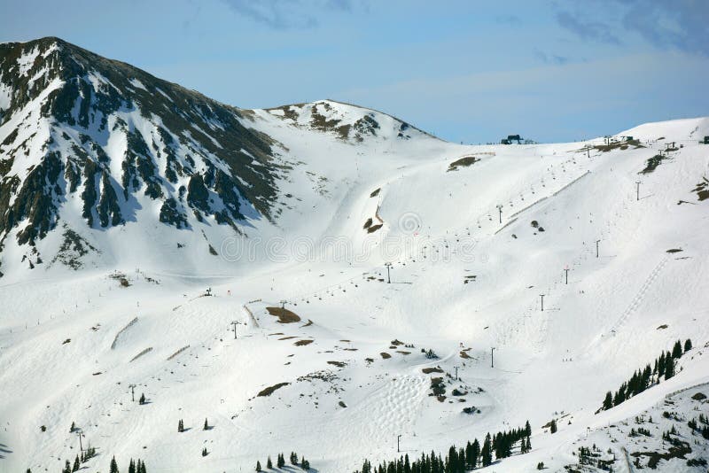 Snow Covered Ski Resort from Far Away Stock Photo - Image of christmas ...
