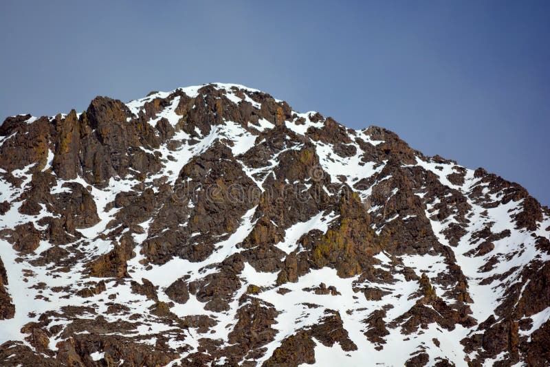 Snow Covered Stone Rock Mountain Stock Image - Image of mount, highland ...