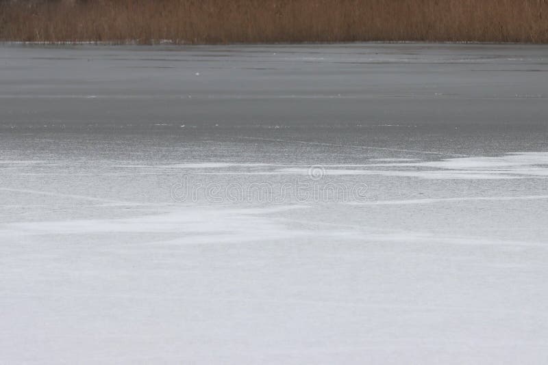 Snow-covered Surface, Icy Lake Stock Photo - Image of surface, lake ...