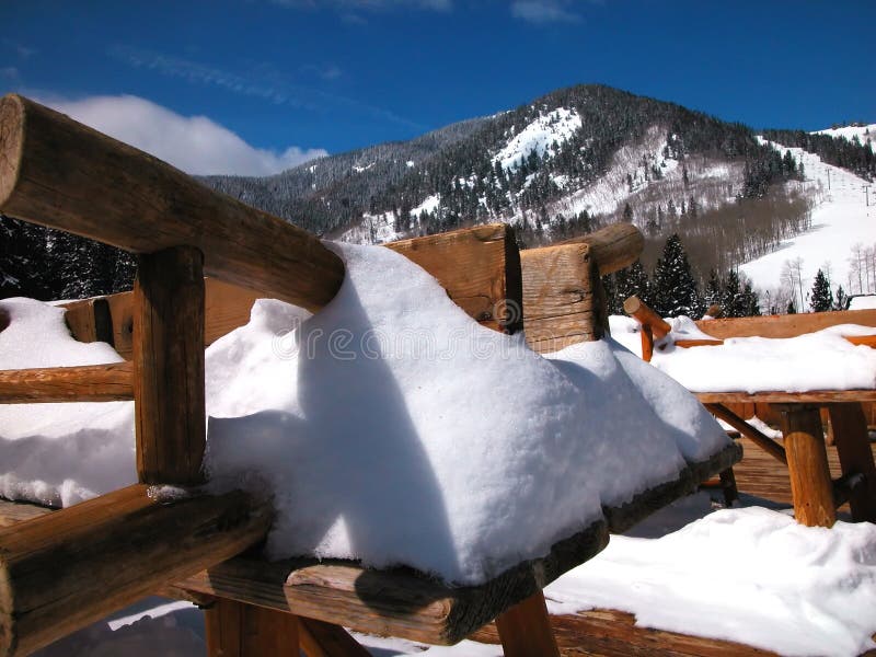 Snow Covered Table stock image. Image of vacation, mountain - 5047709