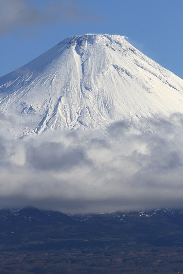The Snow-covered Top of a Volcano Stock Photo - Image of mountains ...