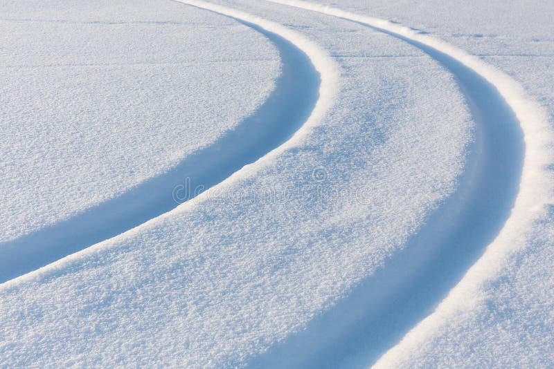 Snow-covered track stock image. Image of horizon, drive - 65424387