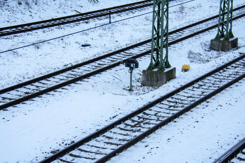 Snow Covered Train Tracks for Deutsche Bahn in Berlin Germany 2021 ...