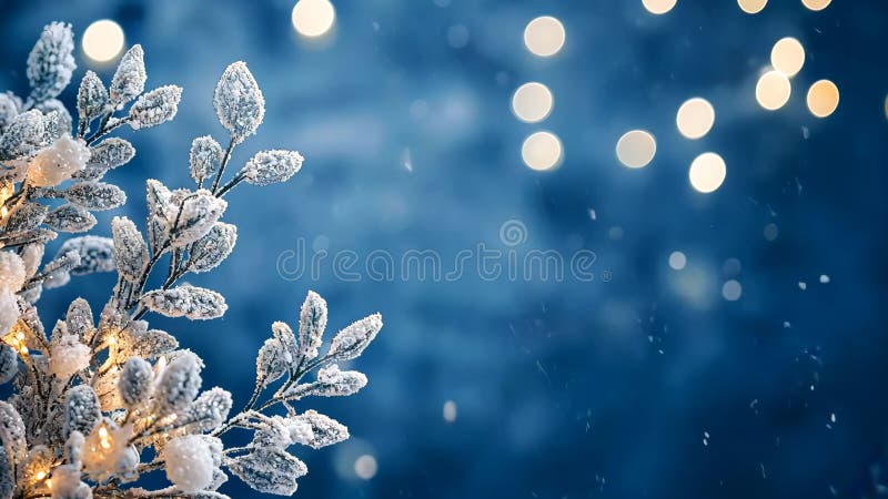 A Snow Covered Tree with Lights on it Stock Footage - Video of lights ...