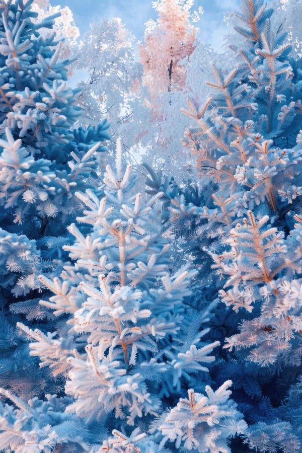 Snow Covered Trees in a Winter Forest, Suitable for Winter Themed ...
