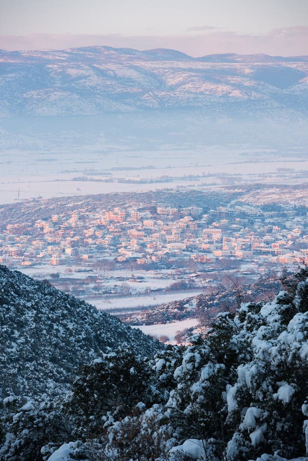 Snow covered valley stock image. Image of blizzard, panorama - 91254623
