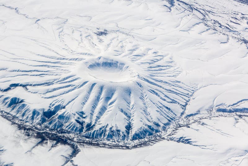Ice And Snow On A Remote Volcano Stock Image - Image of alaska ...