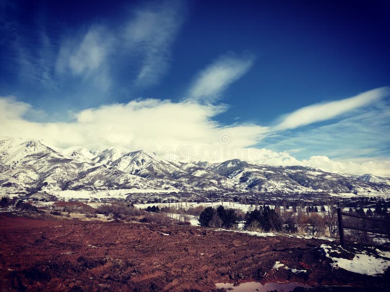 Snow Covered Wasatch Mountain Range Stock Image - Image of mountain ...