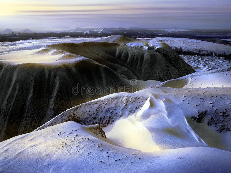 Snow-covered waste heap stock image. Image of mining, industry - 9880463