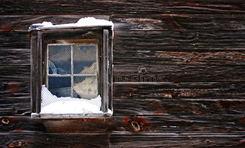 Winter Cabin Window stock image. Image of freezing, wood - 38029003