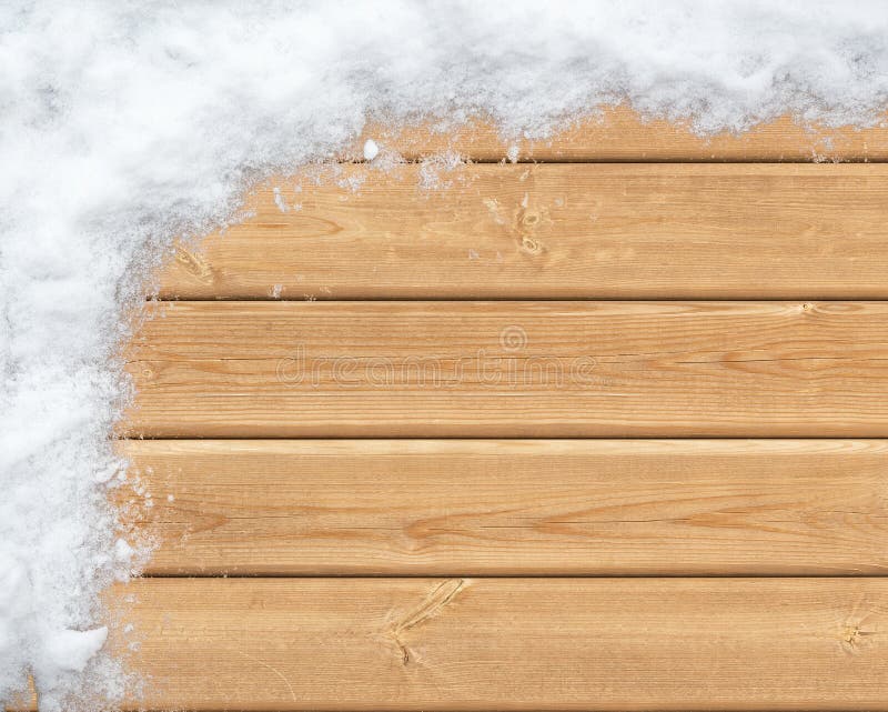 Snow-covered Wooden Surface Stock Image - Image of brown, covered: 53997501