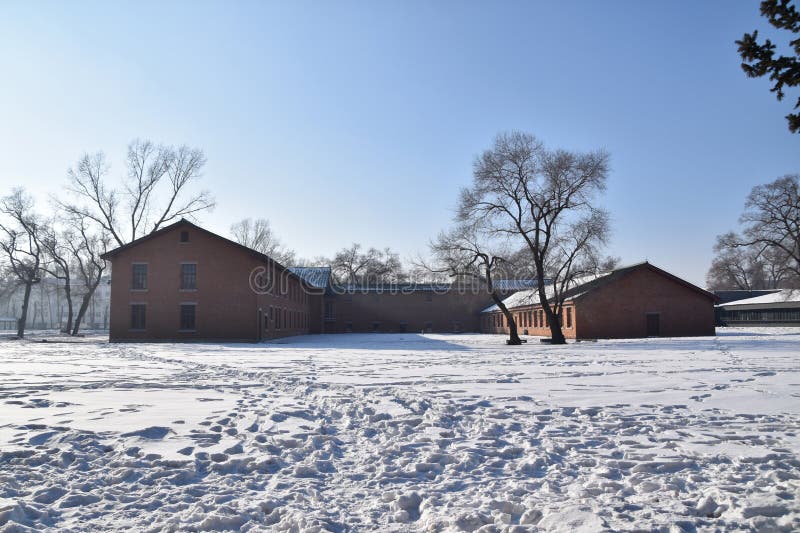 Snow Covers the Ground Inside the Unit 731 Prison Camp Editorial Photo ...