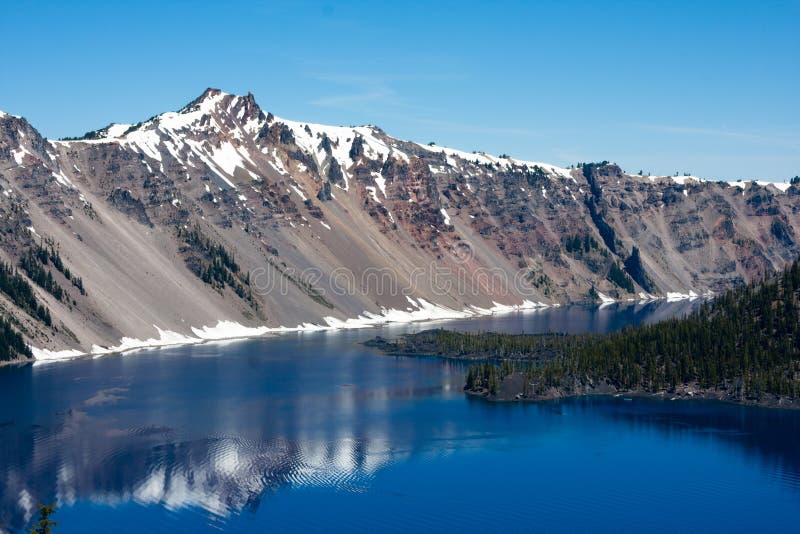 Snow in Crater Lake stock photo. Image of cloud, nature - 96789722