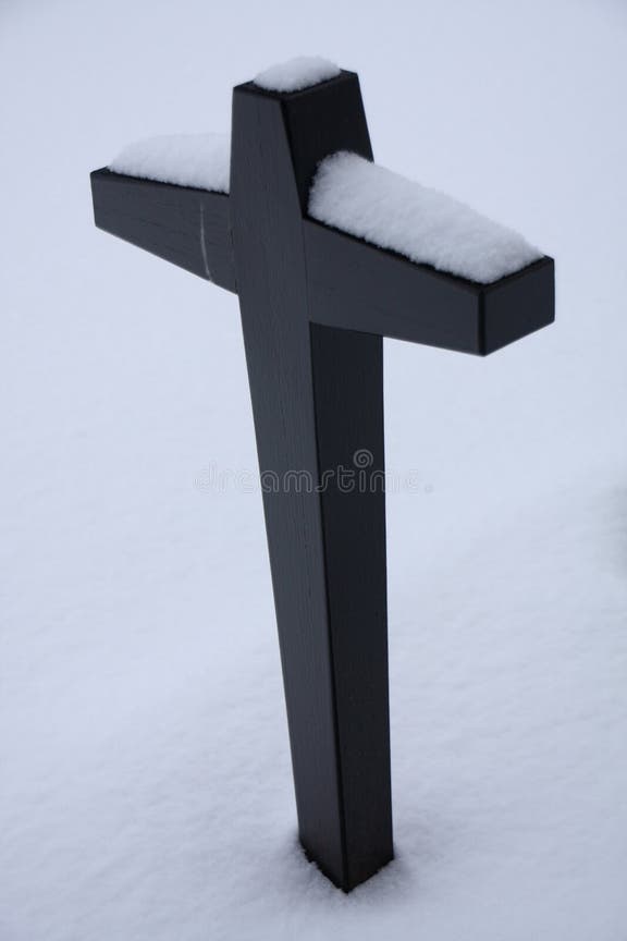 Snow cross stock image. Image of graveyard, depressing - 12343605