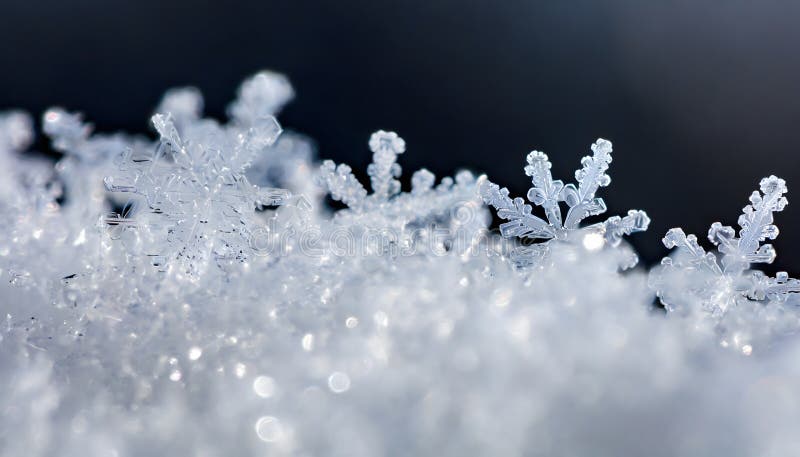 Snow crystals closeup stock illustration. Illustration of generated ...