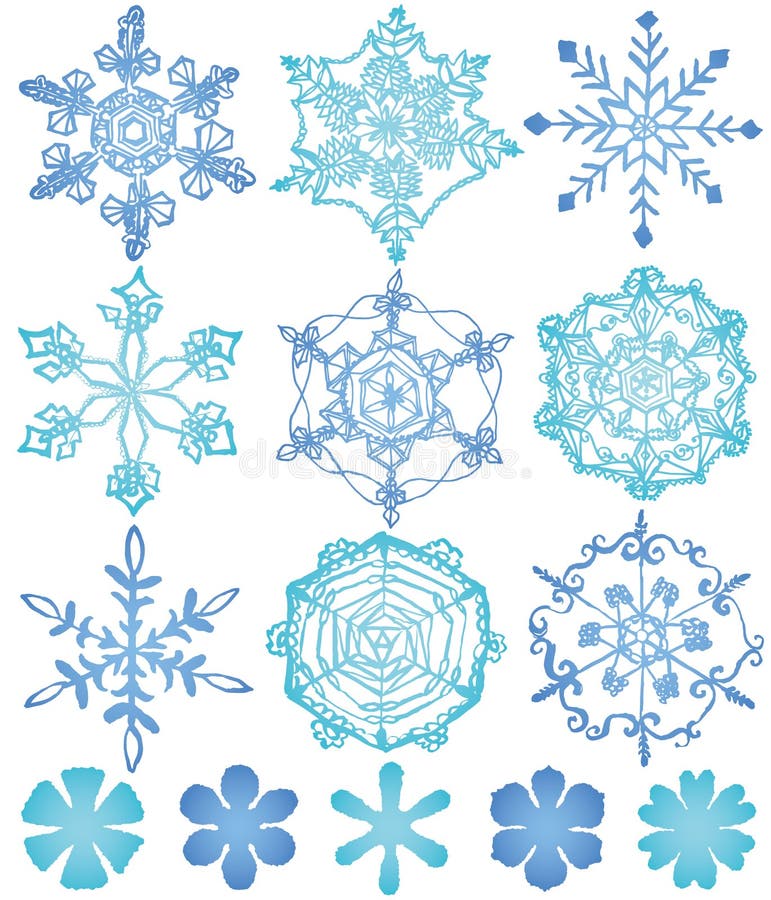 Snow crystals stock vector. Illustration of cool, cold - 7023077