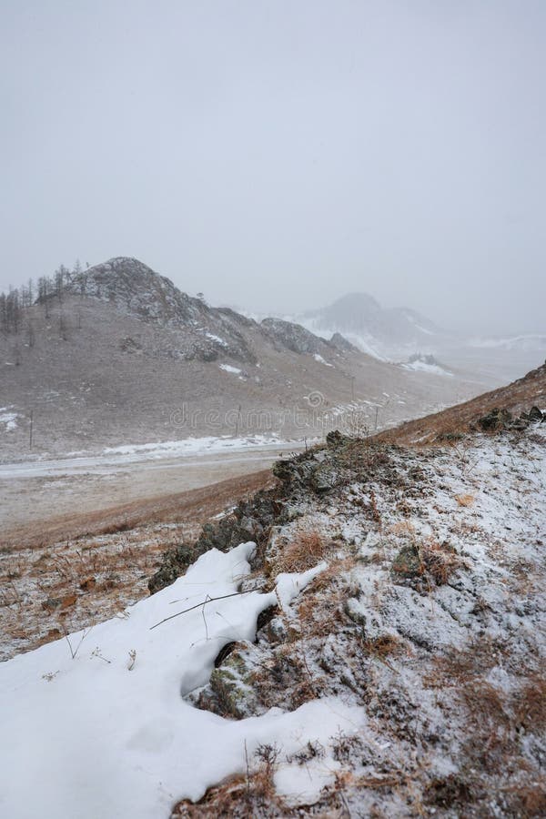 Snow Cyclone in the Mountains. Vertical View Stock Image - Image of ...