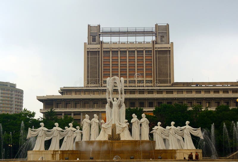 Snow Dance Monument, Pyongyang, North-Korea Stock Photo - Image of ...
