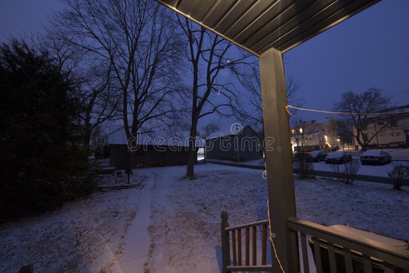 Snow porch stock photo. Image of snow, snowed, blizzard - 7328296