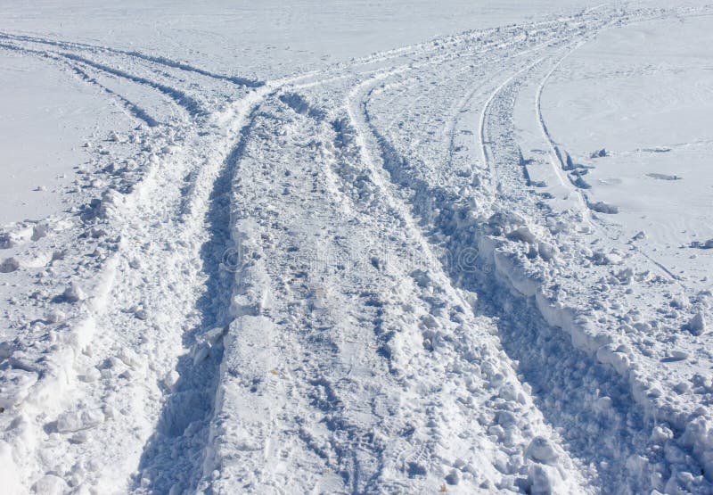 The Snow is Deep and the Tracks are Visible Stock Photo - Image of ...