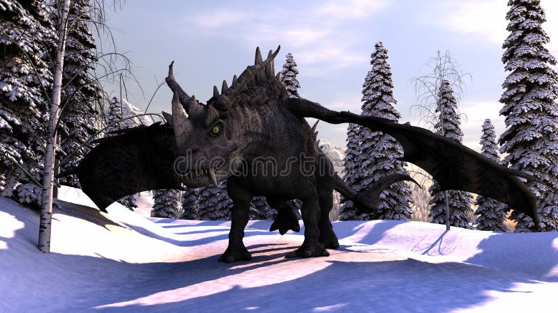 Snow Dragon stock illustration. Illustration of stroll - 60414221