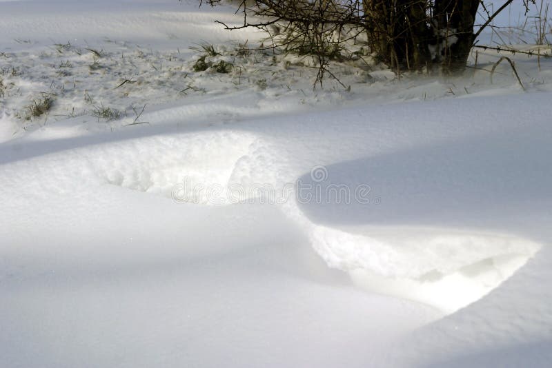 A Snow Drift at the Side of the Road. Stock Photo - Image of snow ...
