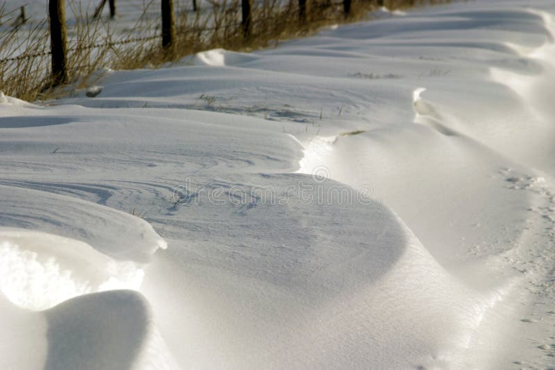 A Snow Drift at the Side of the Road. Stock Photo - Image of patterns ...