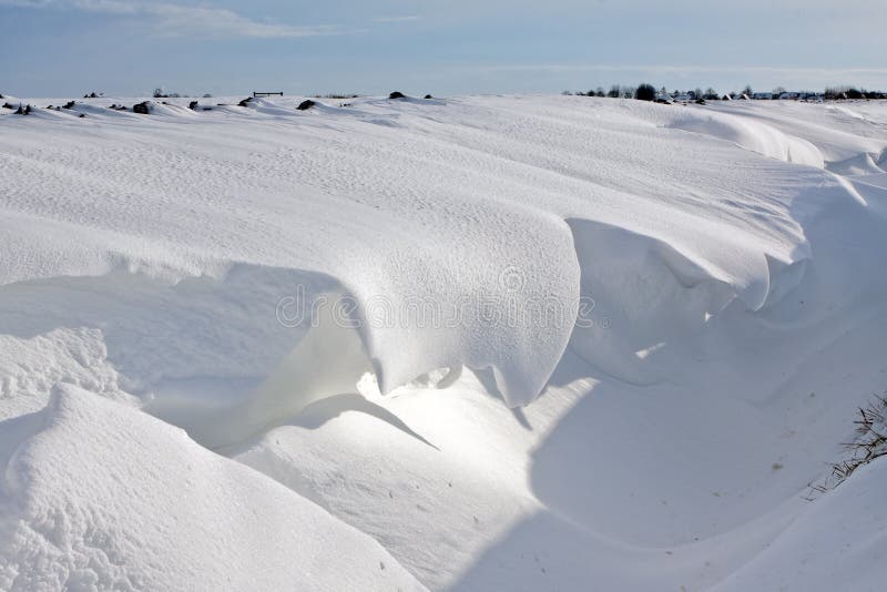 Snow dune in a ditch stock photo. Image of snowing, ditch - 12310322