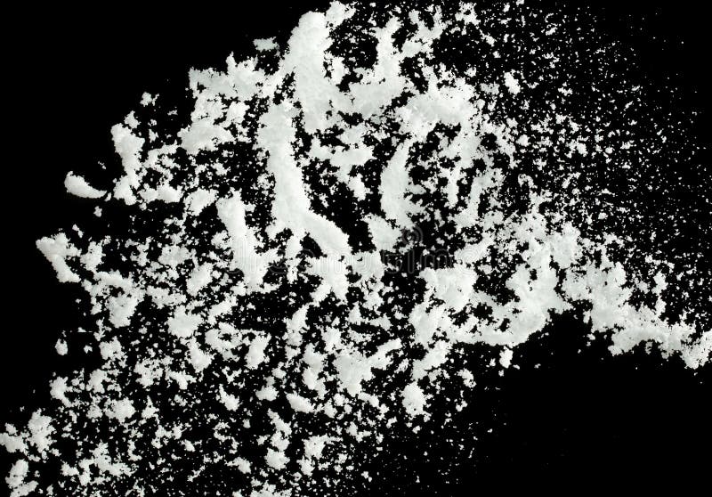 Snow Dust Element Falling Over Dark Night. Fluffy White Snow Splash ...