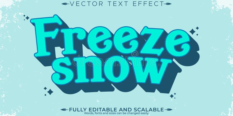 Snow Editable Text Effect, Editable Cold and Winter Text Style Stock ...