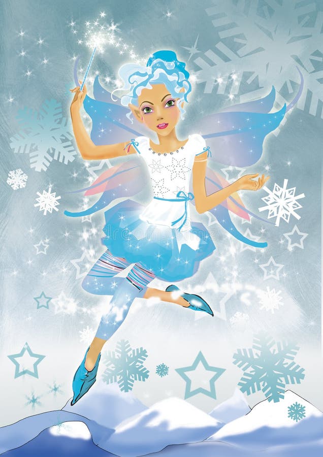 Snow elf girl stock illustration. Illustration of hair - 7400318