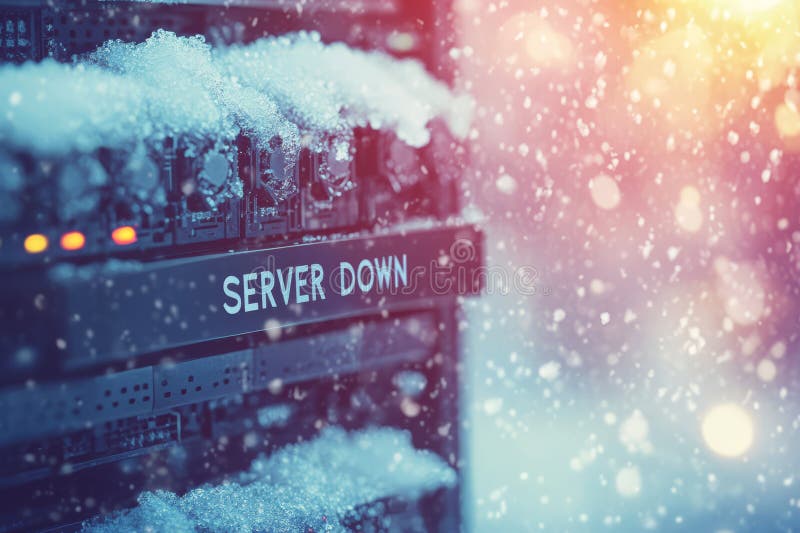 Frosty Server Down Illustration Stock Illustration - Illustration of ...