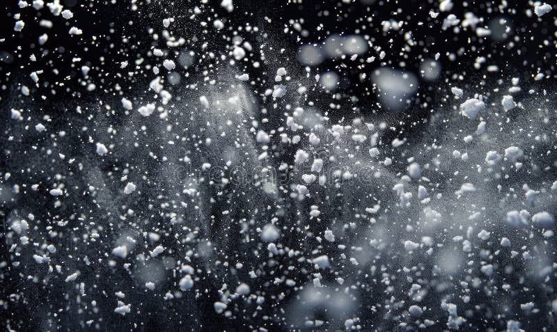 Snow Explosion on Black Background Stock Photo - Image of frost ...