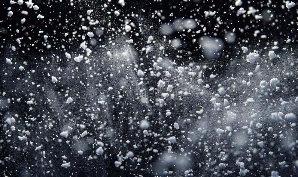 Snow Explosion on Black Background Stock Photo - Image of frost ...