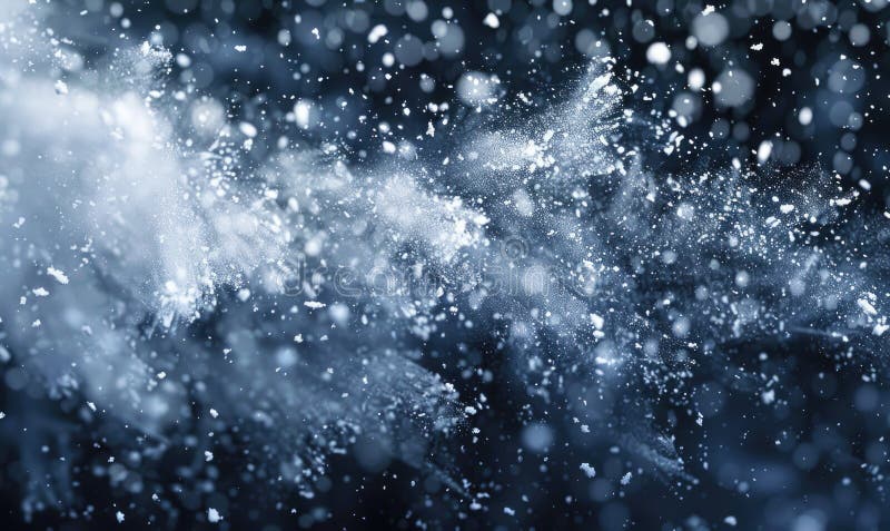 Snow Explosion on Black Background Stock Image - Image of abstract ...