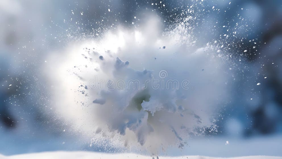 Snow Explosion in a Winter Wonderland Stock Illustration - Illustration ...