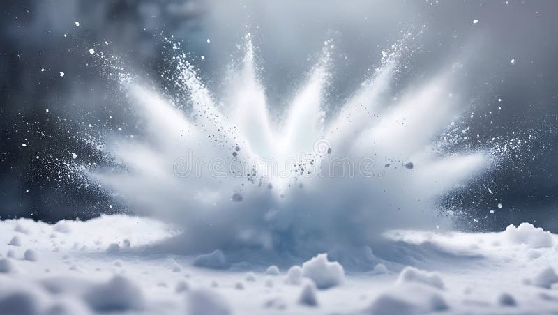 Snow Explosion in a Winter Wonderland Stock Illustration - Illustration ...