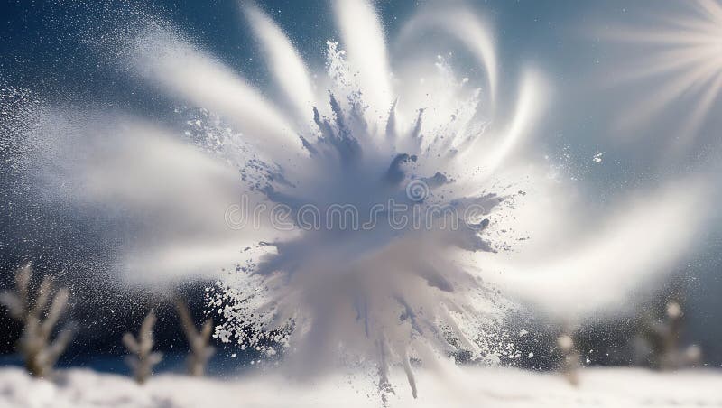 Snow Explosion in a Winter Wonderland Stock Illustration - Illustration ...