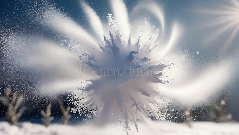 Snow Explosion in a Winter Wonderland Stock Illustration - Illustration ...