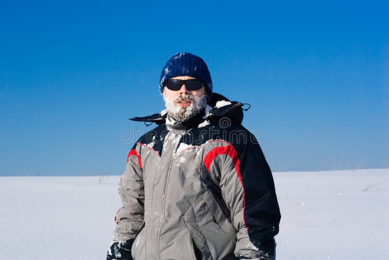 Snow on face stock photo. Image of extreme, field, beard - 17402256