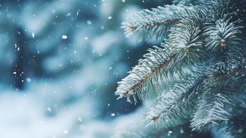 Snow Fall in Winter Forest. Christmas New Year Magic Stock Illustration ...