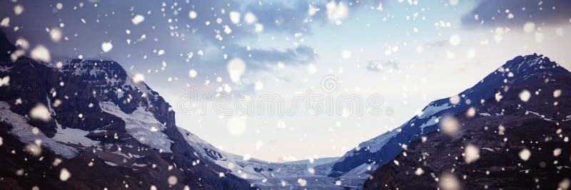Composite Image of Snow Falling Stock Photo - Image of destination ...