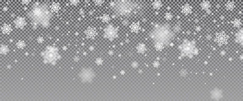 Snow Falling Background. Vector Magic Christmas Eve Snowfall. White ...