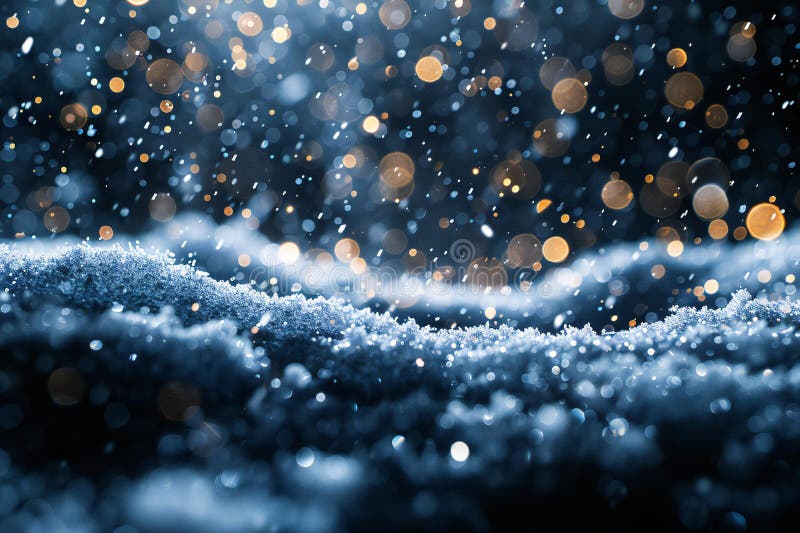Snow Falling on Black Background, Abstract Blurred Grainy Particles ...