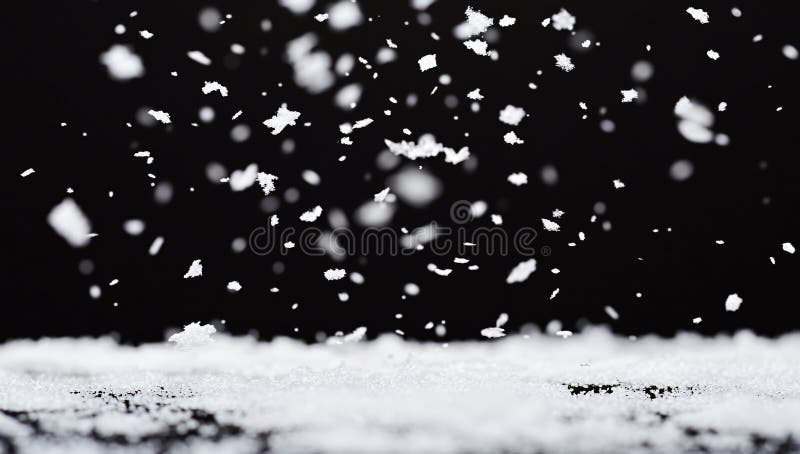 Snow Falling on Black Background Illustration Stock Illustration ...
