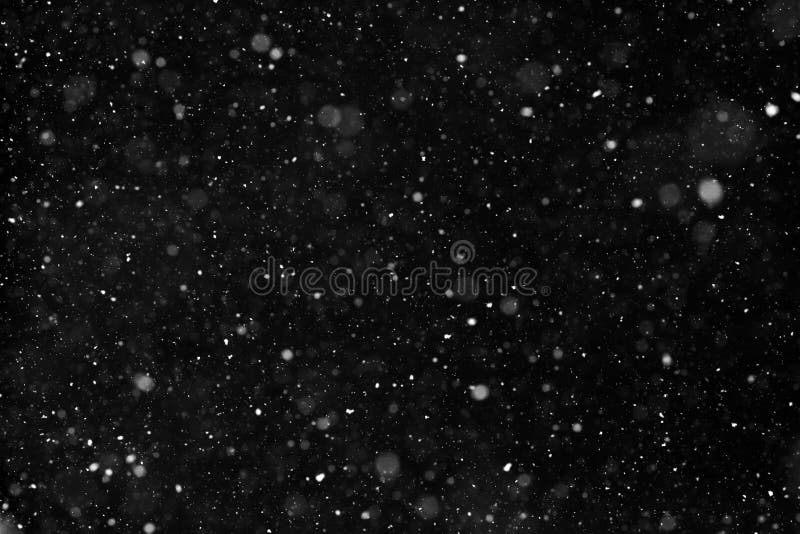 Snow Falling on Black Background Stock Image - Image of design ...