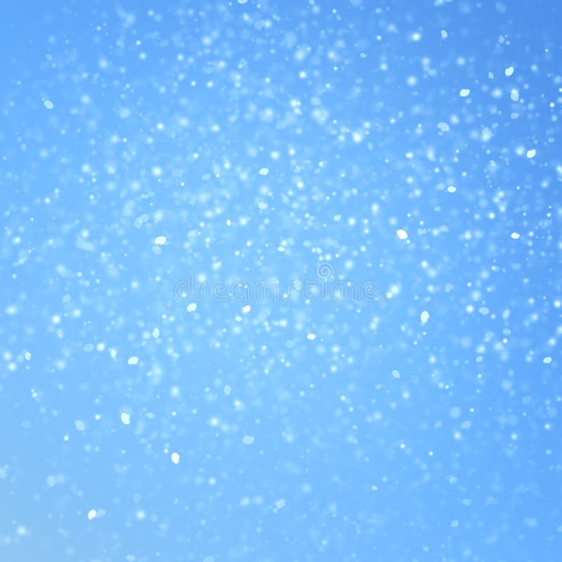 Snow Falling on Blue Background Stock Photo - Image of blue, holiday ...