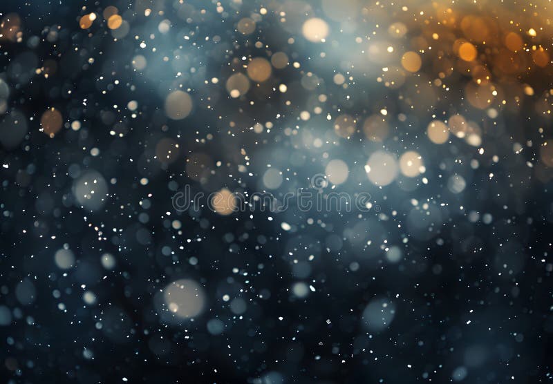 Falling Snow with Bokeh Lights Stock Illustration - Illustration of ...