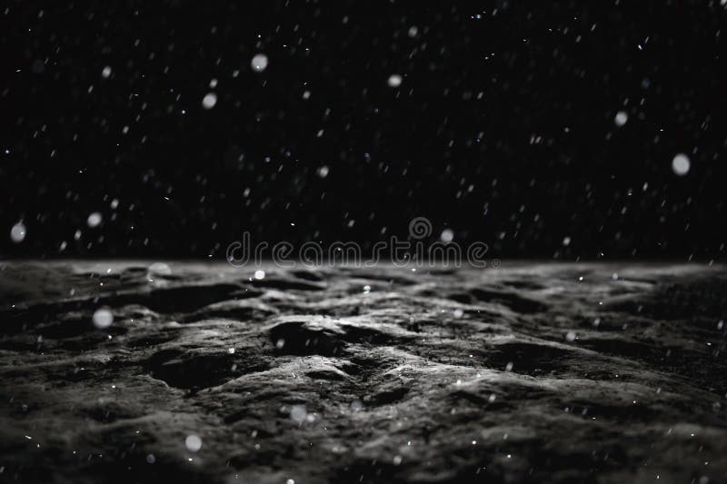 Snow Falling on the Dark Stony Ground Stock Image - Image of christmas ...