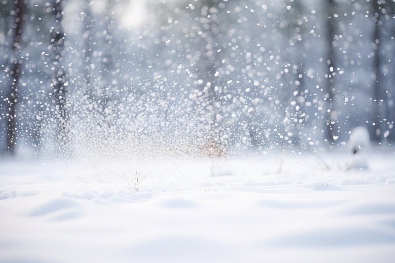 Snow Falling on the Ground in a Forest Stock Illustration ...